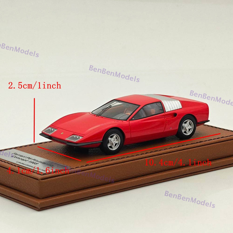 Tecnomodel 1/43 Ferrari P6 Pininfarina Concept 1968 Red Resin Model Car ...