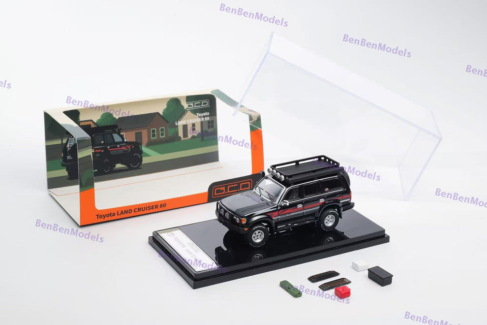 GCD 1/64 Toyota Land Cruiser LC80 ORV Sports Model Diecast Model Car Limited Collection (2 ...