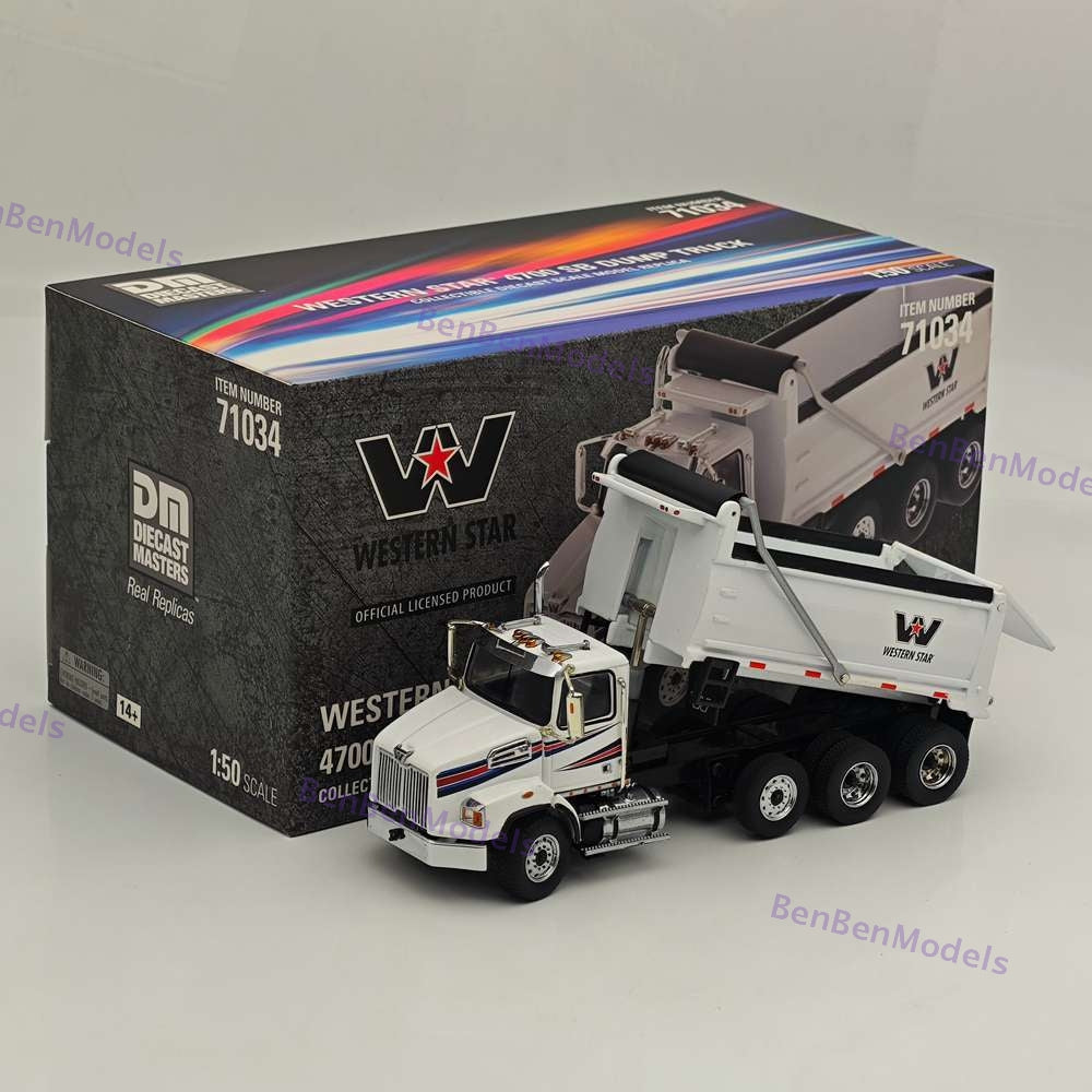 DM 1/50 WESTERN STAR 4700 SB Dump Truck White Diecast Model Car ...