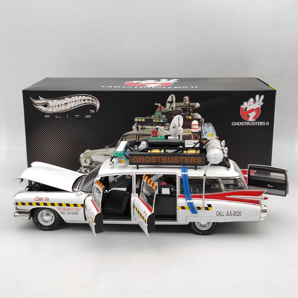 HOT WHEELS 1/18 Cadillac Ghostbusters II ECTO 1A Elite X5470 Diecast ...